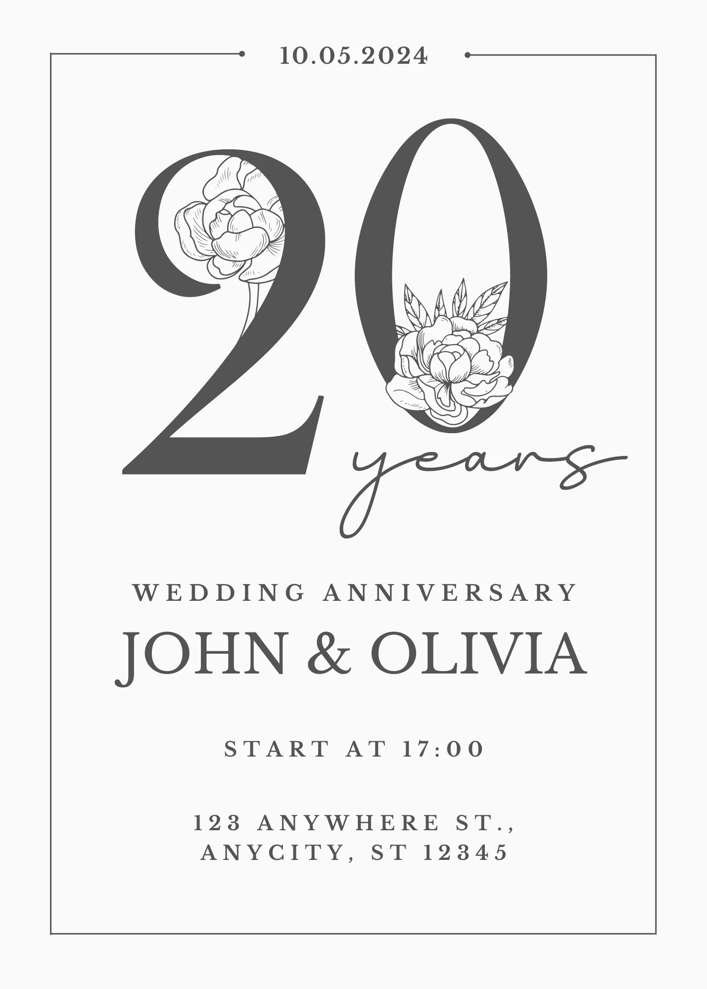 Work Anniversary Invitations Wording Sample