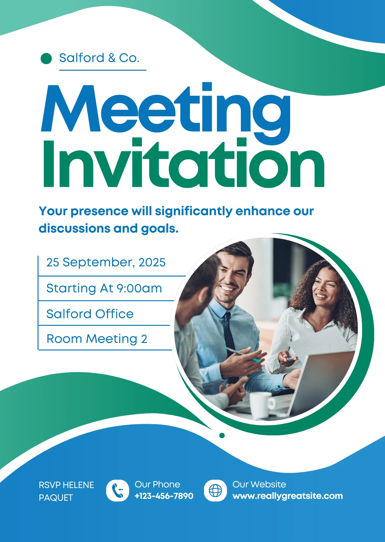 Modern Blue Corporate Event Invitation | InvitationGuru