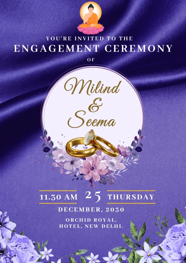 Ring Ceremony Invitation Card In English | InvitationGuru