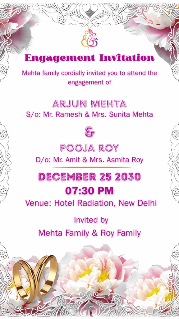 Ring Ceremony Invitation Card - Invitation Guru