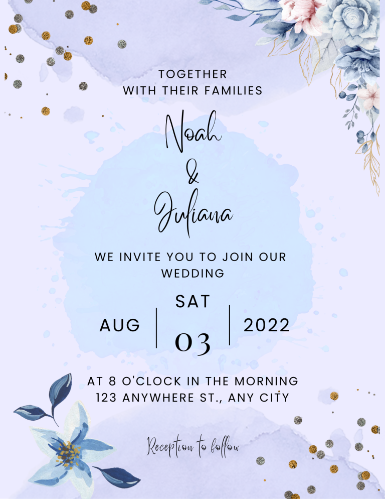 Blue Wedding Invitation Card | InvitationGuru